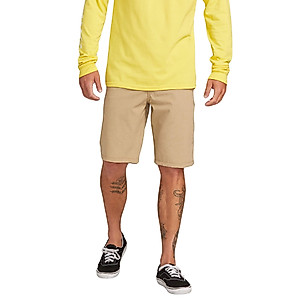 Volcom Men's Frickin SNT Static 21" Modern Hybrid Short, DARK KHAKI, 34