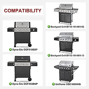 Adviace Bigbox Grill Heat Shield Plate for Backyard Grill BY13-101-001-12, BY13-101-001-13, GBC1460W, GBC1461W, 15 inch Burner Cover for Dyna-Glo DGF510SBP, DGF493BNP, Uniflame, BHG Grill (5 Packs)
