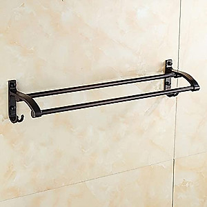 OMOONS Towel Shelf Multi-Function Towel Rack Sustowel Storage Wall Mounted Bath Towel Rail, Single Towel Bar for Bathroom/50Cm