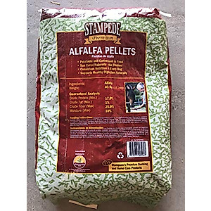 Stampede Alfalfa Pellets, Non-GMO - Perfect for Rabbits, Goats, Equine, and More! (40 lb)