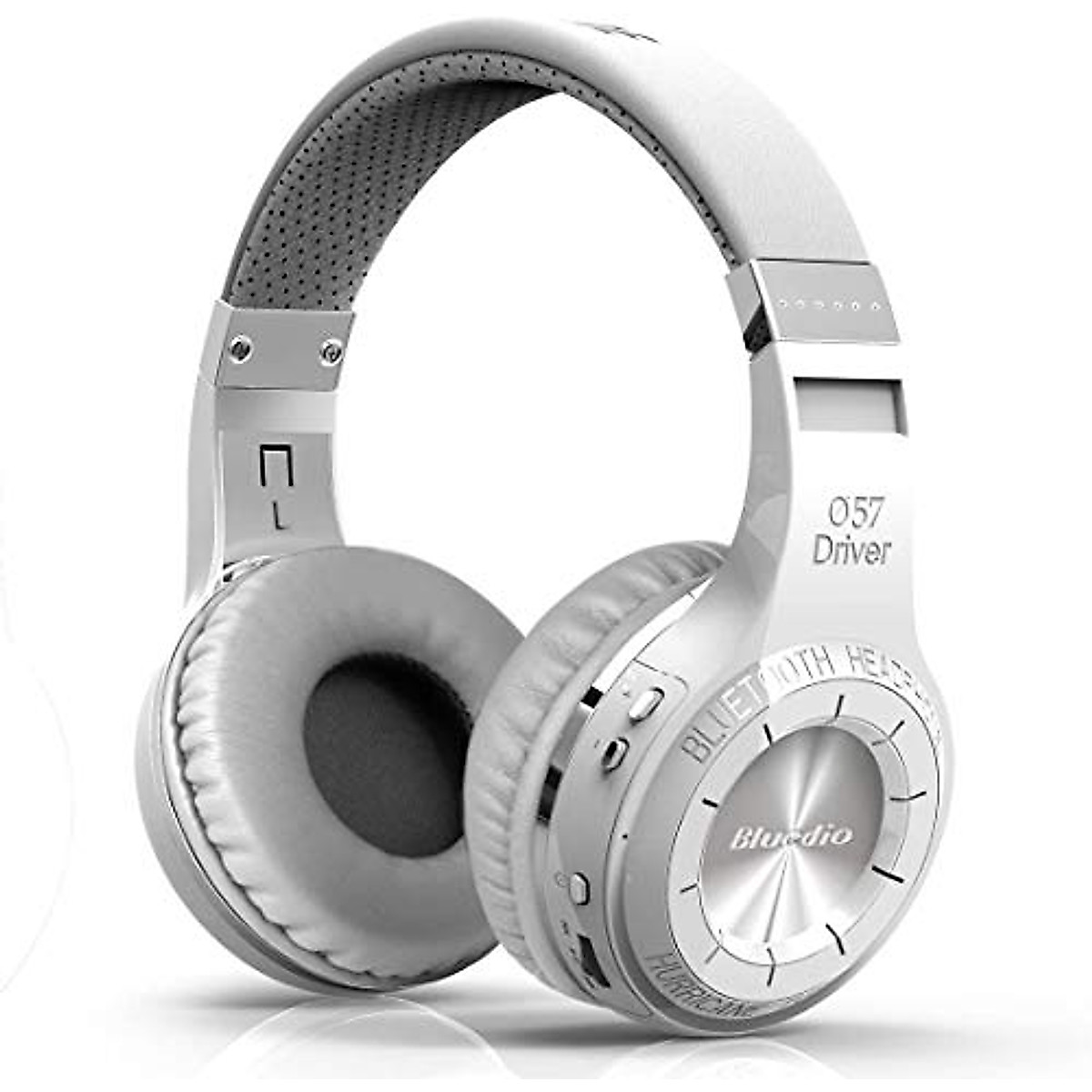 Bluedio Wireless Bluetooth V5.0 Stereo Headphones with Mic (HT Turbine White )
