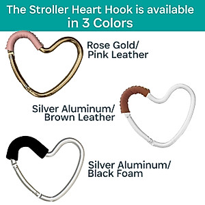 BUGGY HEART HOOK by BUGGYGEAR - The Perfect Way to Carry Your Baby Diaper Bag - Use The Hook on Your Stroller Handle Bars and Let The Hooks Do The Work - Hook Your Bags, Purse and Bottles