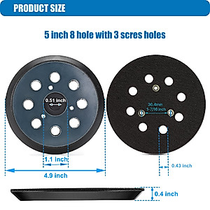 5" Sander Pad Replacement for DeWalt OE# 151281-08,Fits DW421,DW423,DW4388,D26451and D26453,Compatible with Makita Orbital Sander BO5010, BO5030K, BO5031K, BO5041K