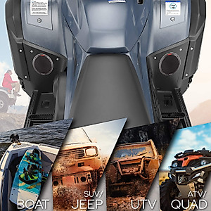 Pyle 6.5 Inch Dual Marine Speakers - 2 Way Waterproof and Weather Resistant Outdoor Audio Stereo Sound System with 400 Watt Power, Polypropylene Cone and Butyl Rubber Surround-1 Pair-PLMR605W (Black)