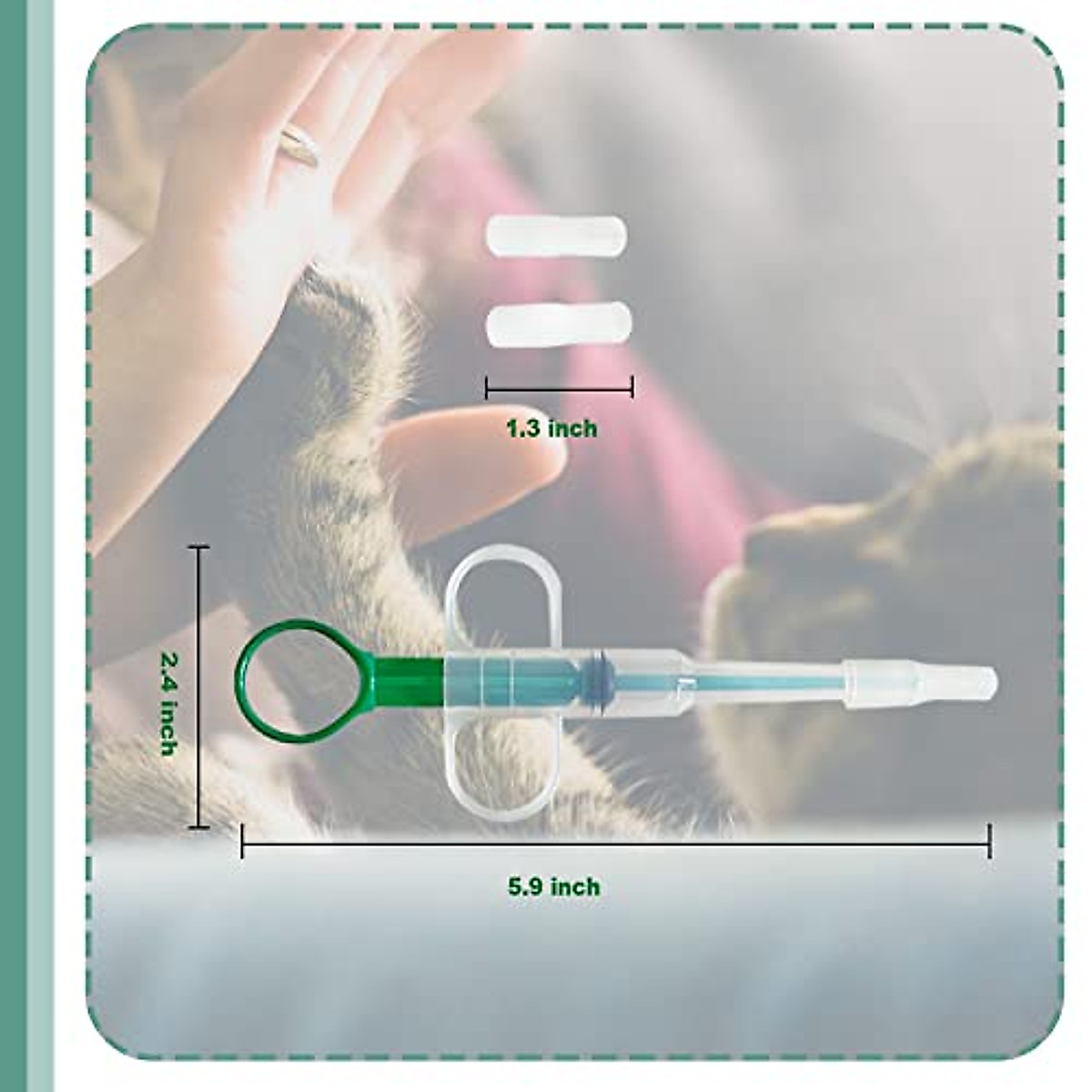 FULUWT Cat Pill Shooter, Dog Pill Gun with 2 Soft Silicone Tips, Pet Medical Dispenser for Baby Animals, Medicine Syringe for Small Animals.