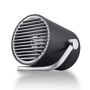 Fancii Small Personal Desk USB Fan, Portable Mini Table Fan with Twin Turbo Blades, Whisper Quiet Cyclone Air Technology - for Home, Office, Outdoor Travel (Black)