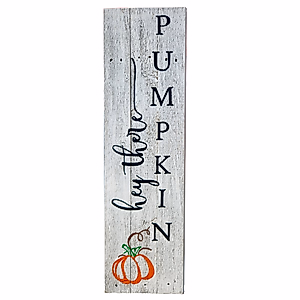 Rockin' Wood Hey There Pumpkin Sign for front porch or hanging decor, autumn Thanksgiving sign fall decor, made in the USA with real reclaimed wood, fall harvest decorations