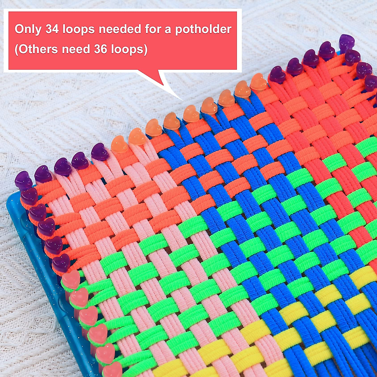 IQKidz Weaving Loom Kit for Kids and Adults - Potholder Weave Looming Toys, Gift for Girls Ages 6 7 8 9 10 11 12 13 Years Old and Above, Square Buildable Loom Knitting Activity, 224 Craft Loops