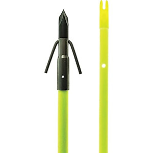 Muzzy Classic Fiberglass Bowfishing Fish Arrow with Nock and Bottle Slide Installed, Chartreuse, Gar Point,GREEN