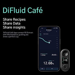 DiFluid R2 Extract Digital Brix Refractometer, Coffee TDS Refractometer, Coffee Concentration Refractometer with OTA Updates DiFluid Café APP, Multi-Test Modes, Range 0-30%, Accuracy 0.03% TDS