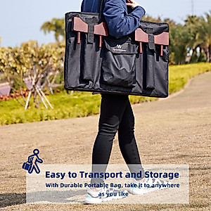 SpeedArmis Giant Wooden 4 in A Row Game - Fun Indoor and Outdoor Board Games for Teens, Includes 42 Pcs Dics and Carrying Bag