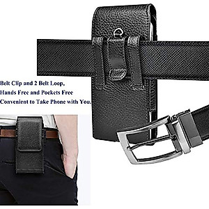 Njjex Cell Phone Holster for Samsung Galaxy S23 Ultra S22 S21 S20 FE S10 A14 A02S A12 A13 A32 A42 A52 5G A11 A21 A51 A71 Note 20 Ultra 10 J7 J3 PU Leather Belt Clip Holster Pouch Holder Carrying Case