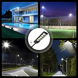 Xmart Solar Street Lights Outdoor Waterproof 80000LM 744 Upgraded LEDs Solar Parking Lot Lights Dusk to Dawn Solar Motion Flood Light Wide Angle Sensor and Remote Control for Area Pole Yard 2-Pack