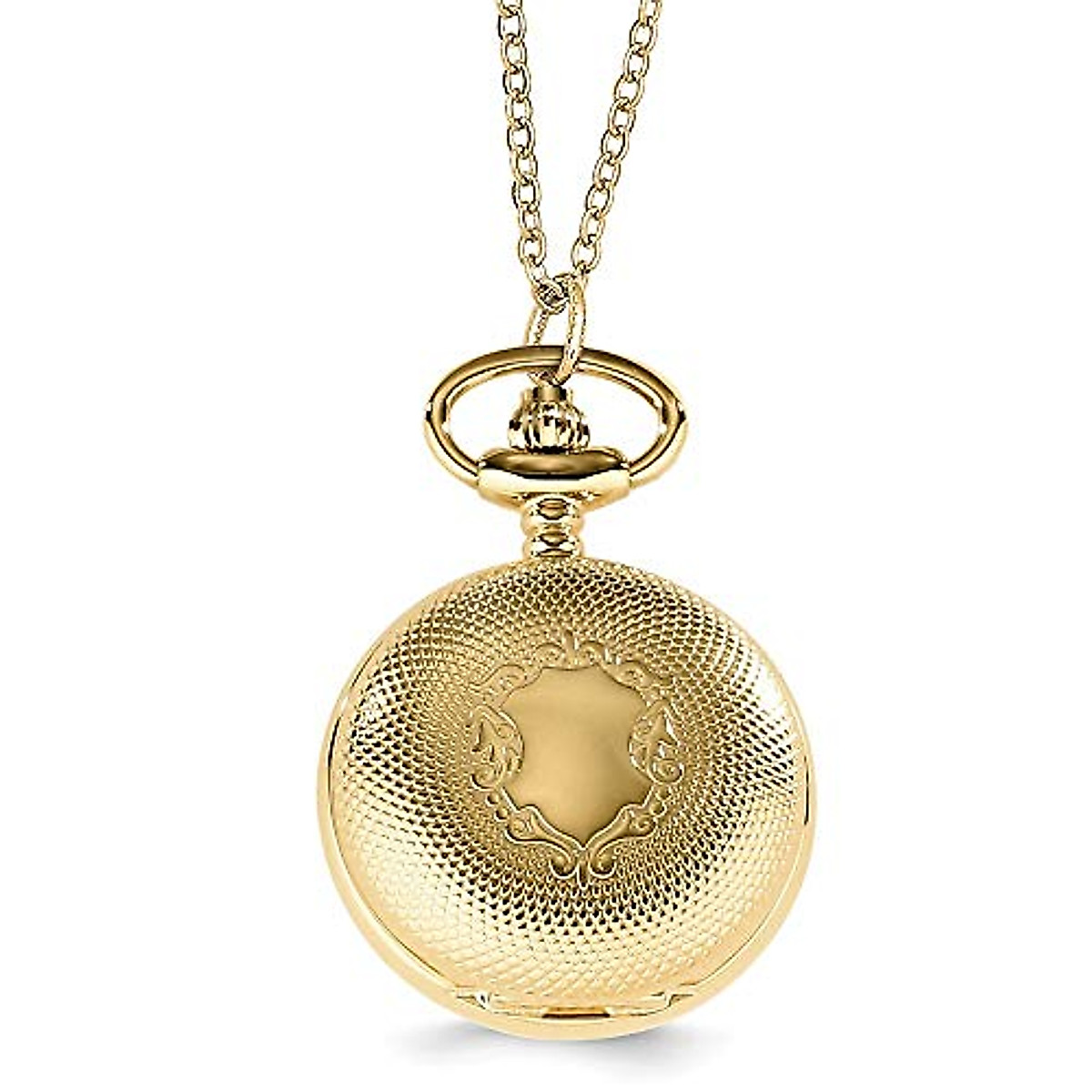 Sonia Jewels Charles Hubert Gold-Finish Quilted Design Pendant Watch 28"