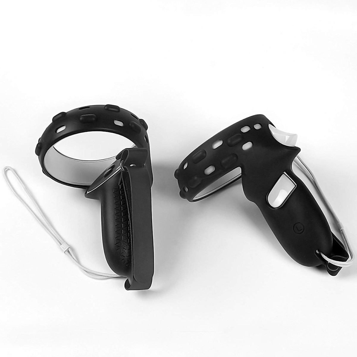 Touch Controller Grip Cover for Oculus Quest 2,Soft Silicone Handle Grip Protective Sleeve Cover with Hand Strap for Oculus Quest 2 VR Handle Accessories (Black)