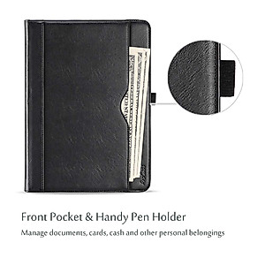 ProCase 7"-8" Inch Universal Tablet Case, Protective Cover Leather Folio Case for 7 8 Inch Android Touchscreen Tablet, with 360 Degree Rotatable Kickstand and Multiple Viewing Angles -Black