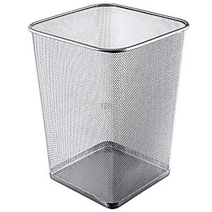 YBM HOME Mesh Wastebasket Trash Can for Home and Office Workspace, Metal Office Trash Can Square-Shaped, 5 Gallon