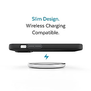 Speck iPhone 14 Pro Case - Slim Phone Case with Drop Protection, Scratch Resistant with Soft Touch for 6.1 inch iPhone 14 Pro Case - Dual Layer Case, Black/Slate Grey CandyShell Pro