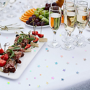 WenmthG 3.52oz / 100g Silver Holographic Star Table Confetti, Glitter Twinkle Little Star, Star Confetti Laser Sequins, Confetti Table Decoration Supplies for Birthday Wedding Party Festival