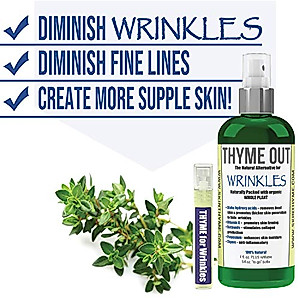 Thyme Out All Natural Anti-Wrinkle Face Mist Spray with Thyme, Bakuchiol, AHA, Beta Carotene and Potassium - Fights Wrinkles, Fine Lines, Inflammation, and Dryness While Boosting Collagen (4 oz)