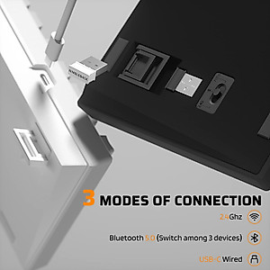 LTC Nimbleback NB831 Wireless 75% Gasket Triple Mode BT5.0/2.4G/USB-C Wired Hot Swappable Mechanical Keyboard, 83-Keys Bluetooth RGB Compact Gaming Keyboard with Software, Red Switch