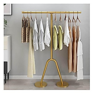 Clothes Rail Garment Rack Floor Standing Metal Garment Rack, Human-shaped Single Pole Hanging Clothes Rack Modern Minimalist Drying Rack For Clothing Storage Display ( Color : Gold , Size : 100x150cm