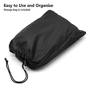 Zero-Turn Mower Cover, Universal Fit Heavy Duty 600D Polyester Oxford, Weatherpoof UV Protection with Windproof Buckle, Drawstring & Cover Storage Bag, Tractor Cover Up to 60" Lawn Mower Decks