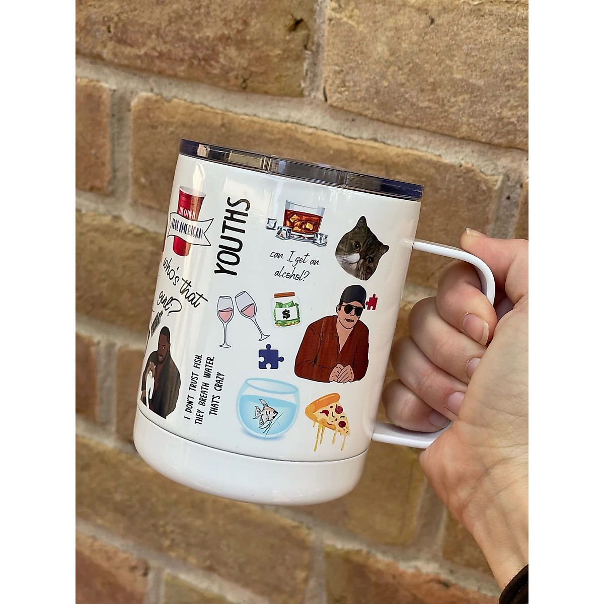 Funny Collage Travel Tumbler Coffee Mug/new girl merch/funny gift for him/ 10oz stainless steel mug/gifts for women