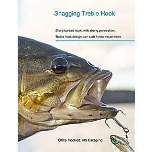 Beoccudo Treble Hooks Kit, Saltwater Freshwater Size 2 4 6 8 10 Triple Fishing High Carbon Steel Hooks