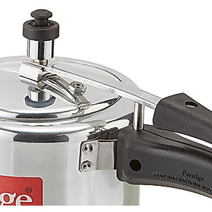 Prestige PRNPC3 Nakshatra Plus 3-Liter Flat Base Aluminum Pressure Cooker for Gas and Induction Stove, Small, Silver