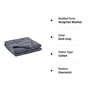 RelaxBlanket Weighted Blanket | 60''x80'',10lbs | for Individual Between 90-140 lbs | Premium Cotton Material with Glass Beads | Dark Grey
