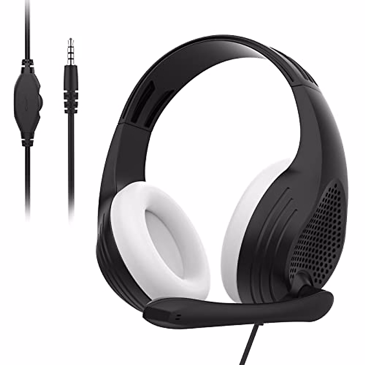 Wired Headphone,3.5mm Jack Over Ear Headphone with Microphone Noise Canceling Student