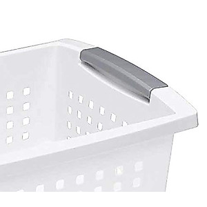 Sterilite Medium Sized Home Stackable Storage & Organization Basket, White