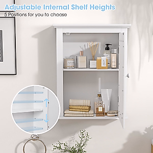 Safeplus White Medicine Cabinet with Mirror, Wall Mounted Adjustable Storage for Bathroom, Living Room, Bedroom, Entryway and Kitchen