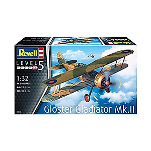 Revell 03846 Gloster Gladiator Mk. II, Flugzeugmodell 1:32, 26,2 cm Model Kit, Unvarnished