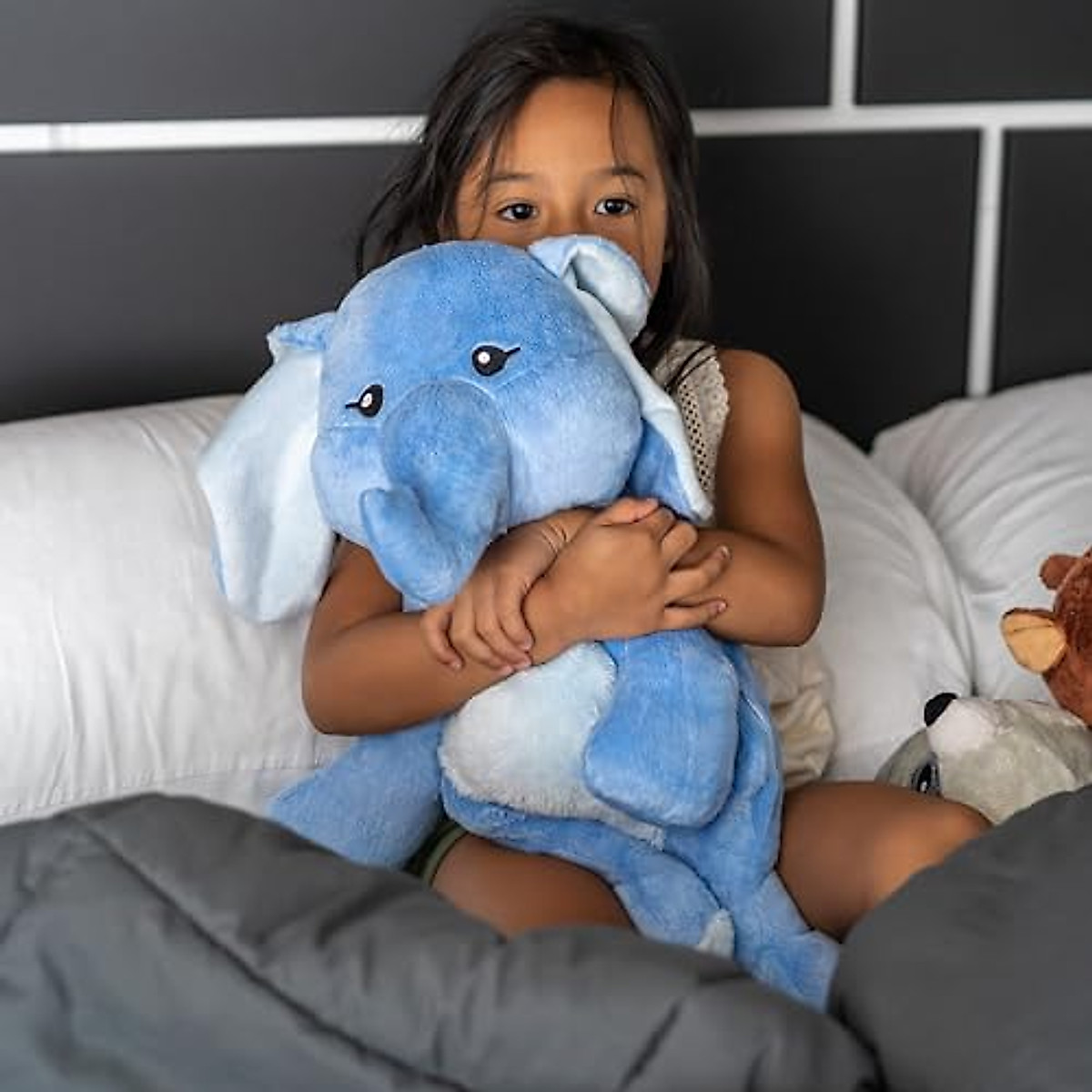 HUGIMALS Emory The Elephant 4.5 lb Heavy Cute Weighted Comfort Plush Large Unscented Self Care Stuffed Animal for All Ages - Kids, Teens and Adults