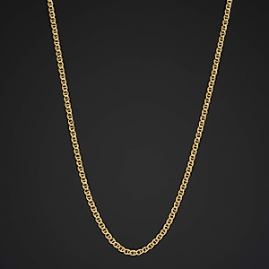 Solid 14k Yellow Gold Filled Mariner Link Chain Necklace (2.55 mm, 36 inch)