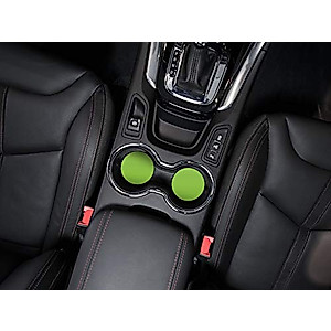 CARIBOU Coasters Neon Fluorescent Design Absorbent Round Fabric Felt Neoprene Car Coasters for Drinks (2.87 inches), 2pcs Set, Solid Green