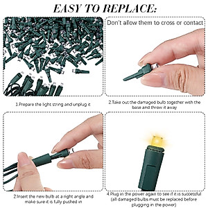 VIHOSE 600 Pcs Christmas Led 5mm Mini Light Bulbs String Light Replacement Bulbs Christmas Light Bulbs Indoor Outdoor Wide Angle Wire Light with Green Base for Xmas Tree Garden Decor (Warm White Bulb)