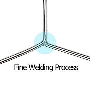 KINJOEK 50 Packs Wire Hangers for Clothes, 16.6" Heavy Duty Stainless Steel Wire Metal Clothes Hanger 3.2MM Thick Coat Closet Hangers for Dry and Wet Clothes, Underwear and Trousers