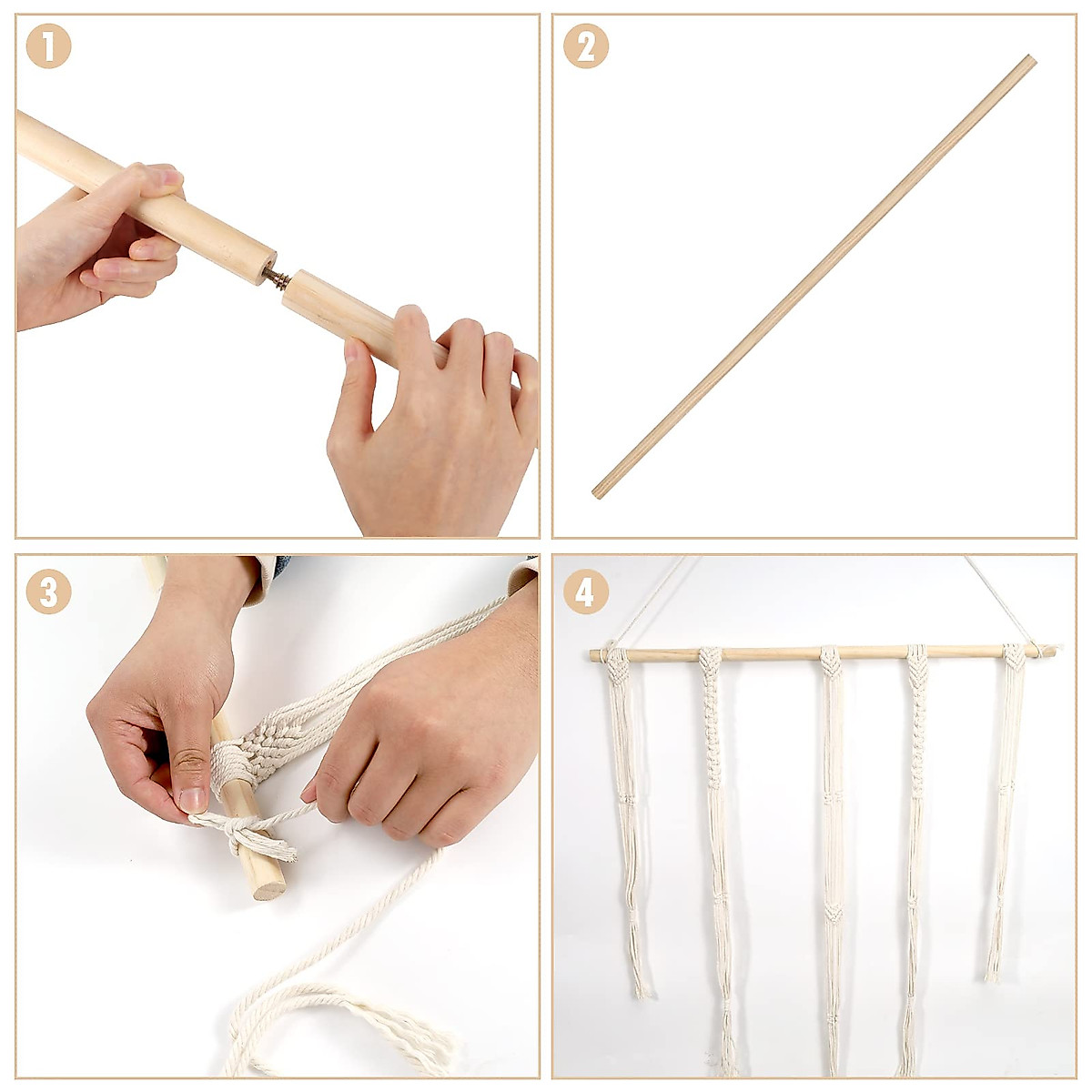 ZYP Macrame Hat Hangers Boho Hat Rack for Wall Hat Holder Display Organizer Bobo Hanging Hat Organizer Storage for Wide Brim Hats