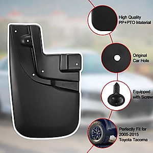 BDFHYK Mud Flaps Splash Guards 4PCS Front & Rear Side Mud Guards Compatible for 2005-2015 Toyota Tacoma with Fender Flares