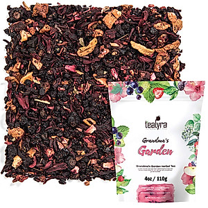 Tealyra - Grandma's Garden Berry - Fruit Tea Blend - Hibiscus and Berries Based Herbal Loose Leaf Tea - Vitamines Rich - Caffeine-Free - Hot and Iced Tea - 110g (4-ounce)