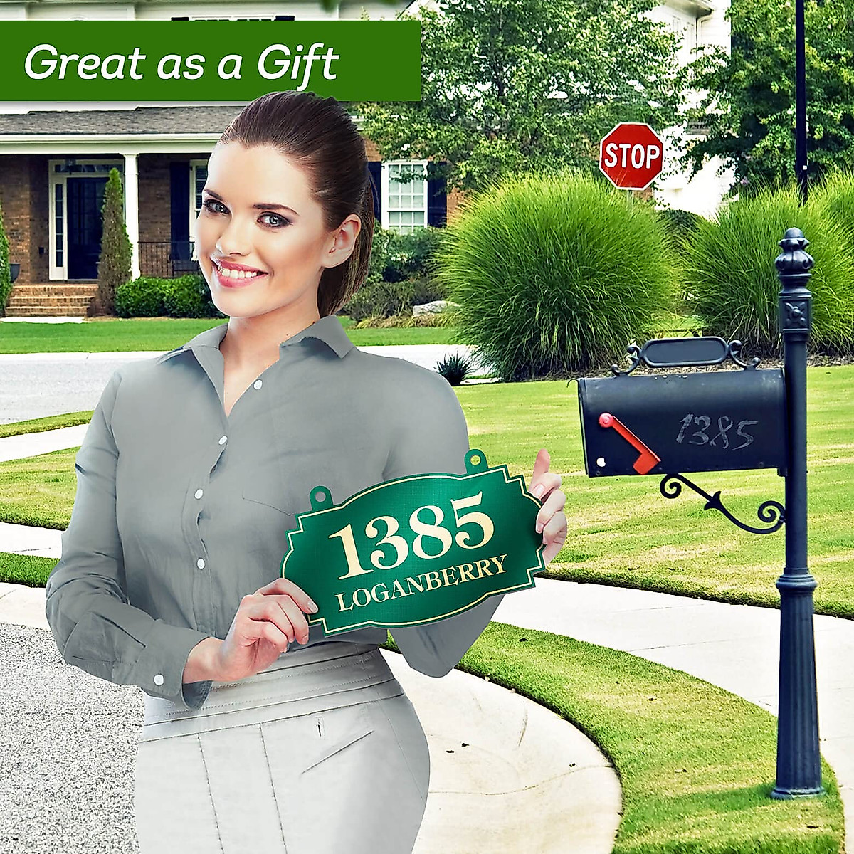 Hanging Address Sign, House Address Plaque, Indoor/Outdoor Use, 8x13 Inch, 22 Colors, Reflective Option, USA Made by My Sign Center (Victorian)