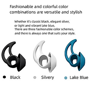 SNHTLS Replacement Eartips Silicone Earbuds Buds Set Wireless Earphone Compatible with Bose Small Shark Sports Headphones 3 Pair Silvery