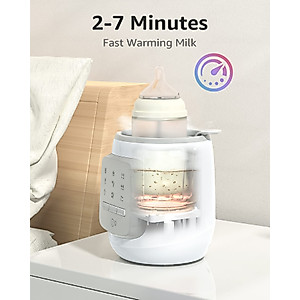 GROWNSY Bottle Warmer, 9-in-1 Water Bath Nutri Baby Bottle Warmer, Fast & Easy Milk Warmer for Breastmilk& Formula, Auto Timer, Defrost, Steri-lize, Warms Baby Milk to Body Temp and Maintain Nutrients