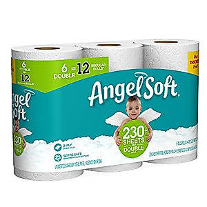 Angel Soft Toilet Paper, 6 Double Rolls, 6 = 12 Regular Bath Tissue Rolls