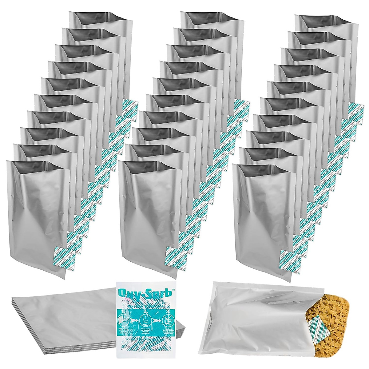Dry-Packs 30-1 Gallon Mylar Bags & Oxygen Absorbers for Dried Food & Long Term Storage by Dry-Packs®!