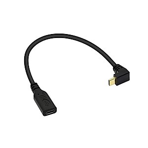 SinLoon USB C Extension Cable Type C Male to Female Short Cable Right Angle 90 Degree USB 3.1 10Gbps Fast Charging 4K HD Video Audio Data Transfer Cord for Laptop & Tablet & Mobile Phone (-)