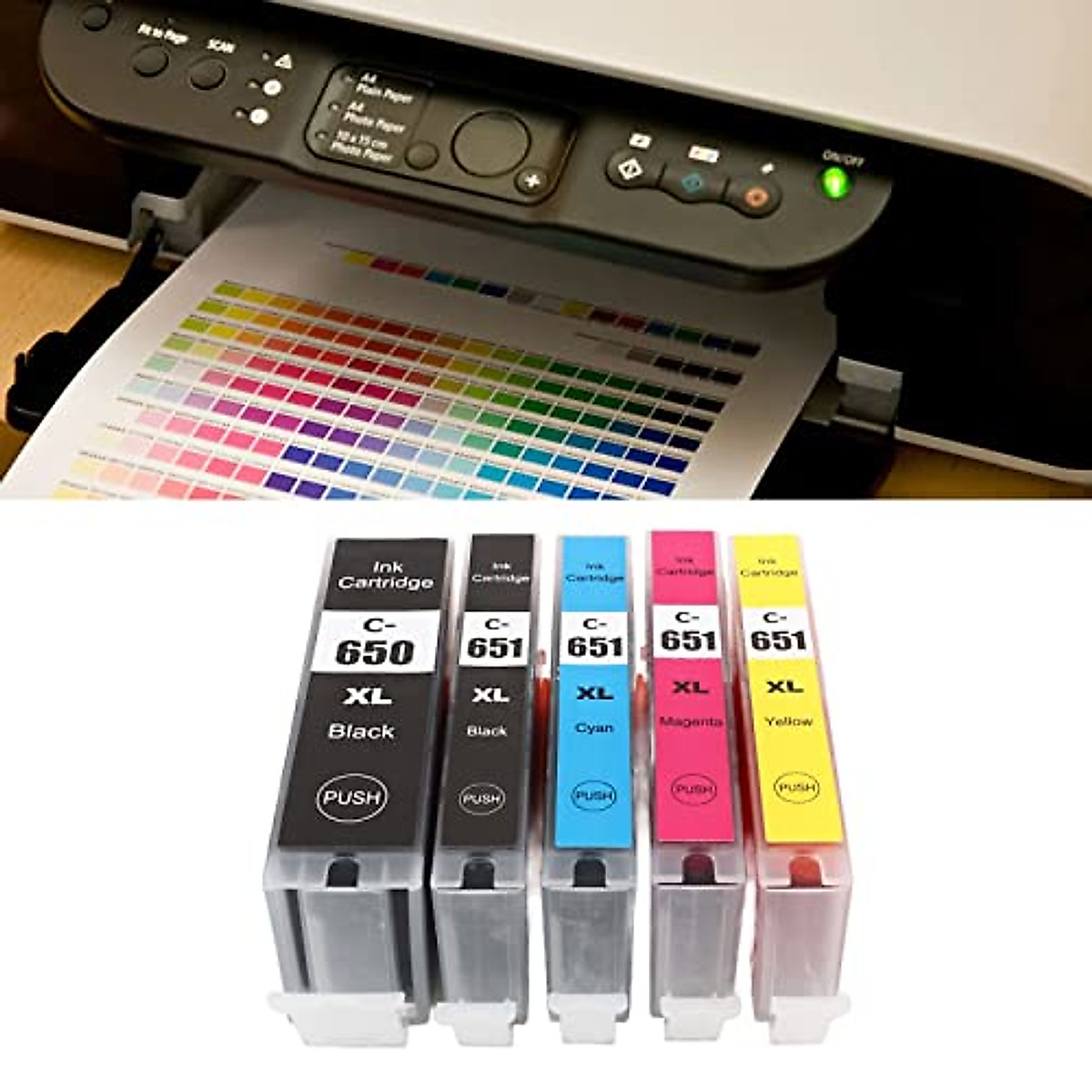 Ink Cartridge Printing Accessory Part Large Capacity Standard Design for PIXMA MG5460 MG5560 MG5660 MG6360 MG6460 MG6660 (BK BK C M Y 5 Colors)